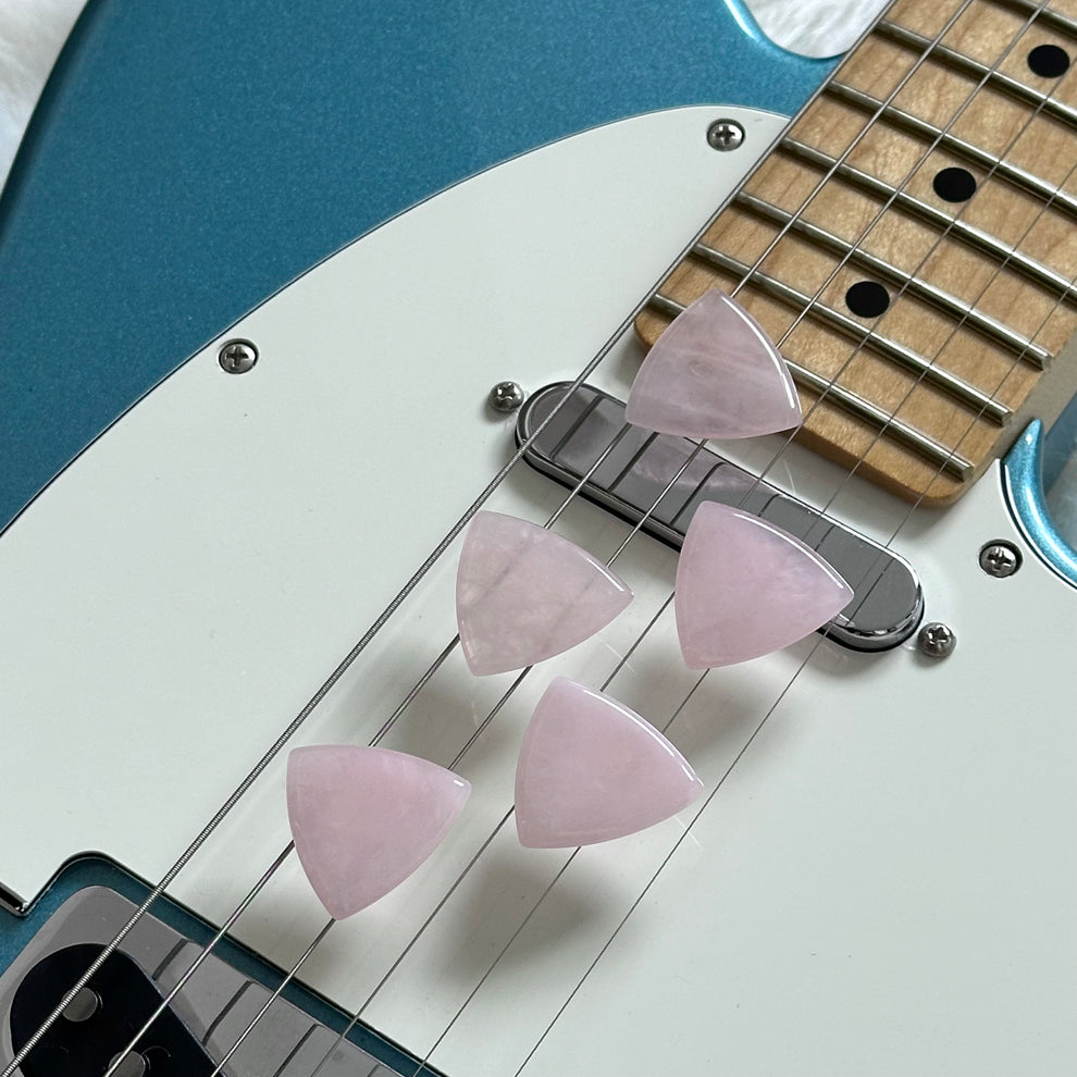 Rose Quartz / Rainbow Obsidian / Quartz / Smoky Quartz Guitar Pick (Mi ...