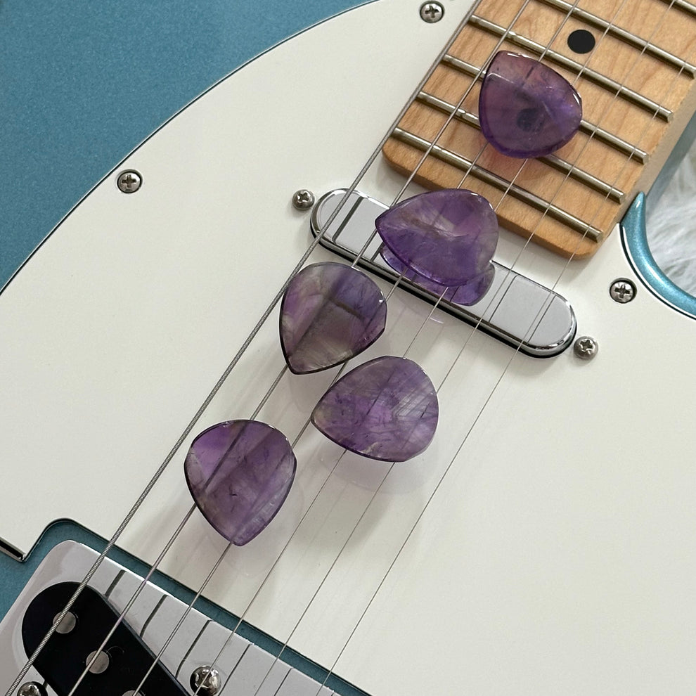 Rose Quartz / Rainbow Obsidian / Amethyst / Smoky Quartz Guitar Pick ...